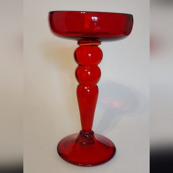 BLENKO | Accents | Gorgeous Vintage Glows Ruby Red Hand Blown Pillar ...